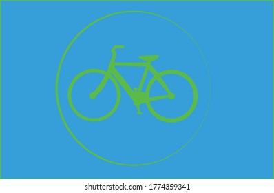 Green Bicycle Icon Blue Background Stock Vector (Royalty Free ...