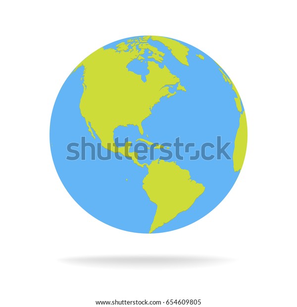 Green Blue Cartoon World Map Globe: vector de stock (libre de regalías ...