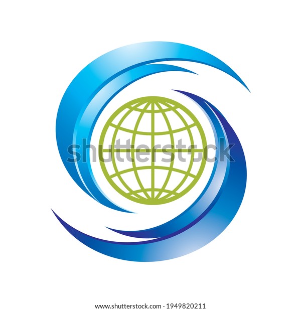 Green Blue Color World Vector Icon Stock Vector (Royalty Free ...