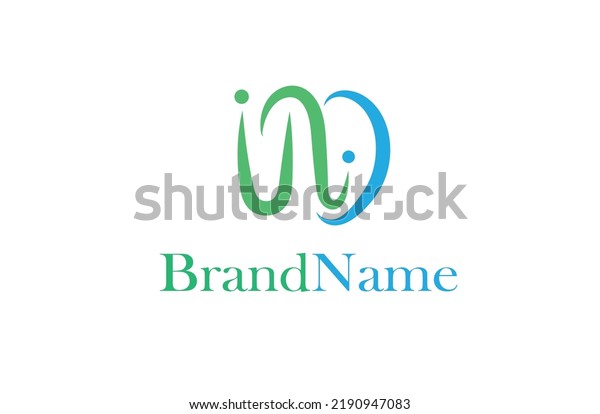 Green Blue Curved Line Logo Design Stock Vector (Royalty Free ...