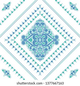 Green Blue Ethnic Seamless Pattern Vintage Stock Vector (Royalty Free ...