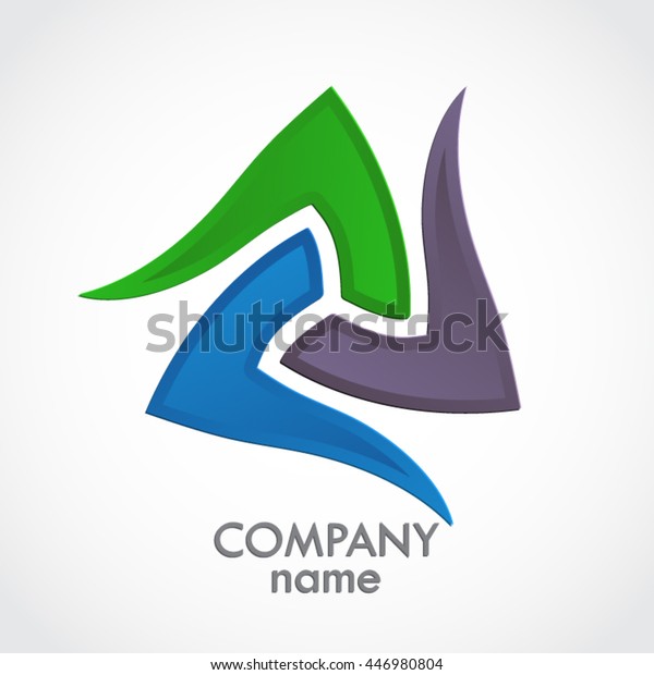 Green Blue Gray Triangle Logo Vector Stock Vector (Royalty Free ...