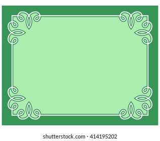 Green Border Frame Deco Vector Art Stock Vector (Royalty Free ...