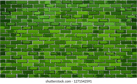 Green Brick Wall Illustration Stock Vector (Royalty Free) 1271542591