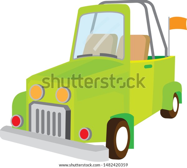 Green Buggy Car Cartoon Vector Stock Vector (Royalty Free) 1482420359