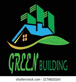 Green Building Logo Design Concept Combination Stock Vector (Royalty ...