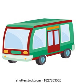 Green Bus Cartoon Illustration Vector Illustration Stock Vector ...