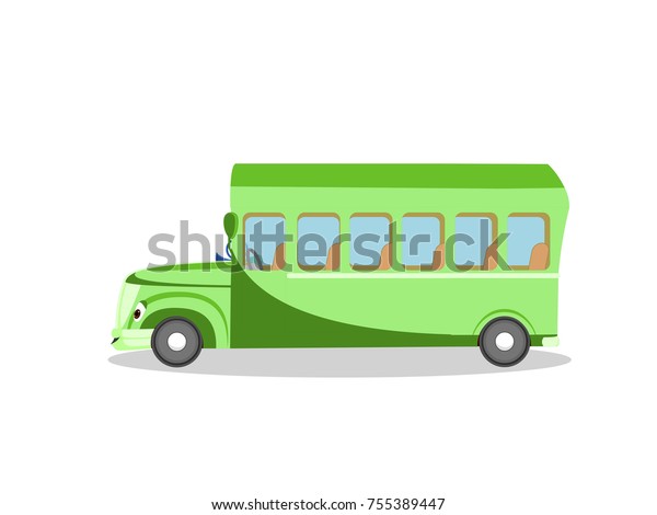 Stock vektor „Green Bus Side Profile Cartoon Vector“ (bez autorských ...