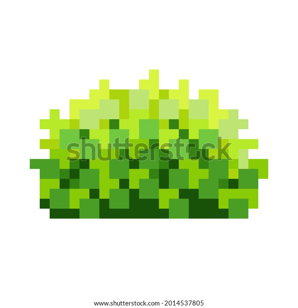Green Bush Pixel Art Decorative Bush Stock Vector (Royalty Free ...