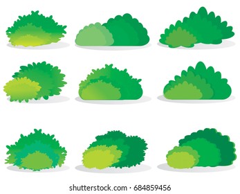 Green Bushes Natural Vector Illustration Stock Vector (Royalty Free ...