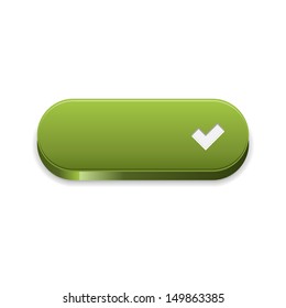 Green Button White Accept Symbol Green Stock Vector (Royalty Free ...
