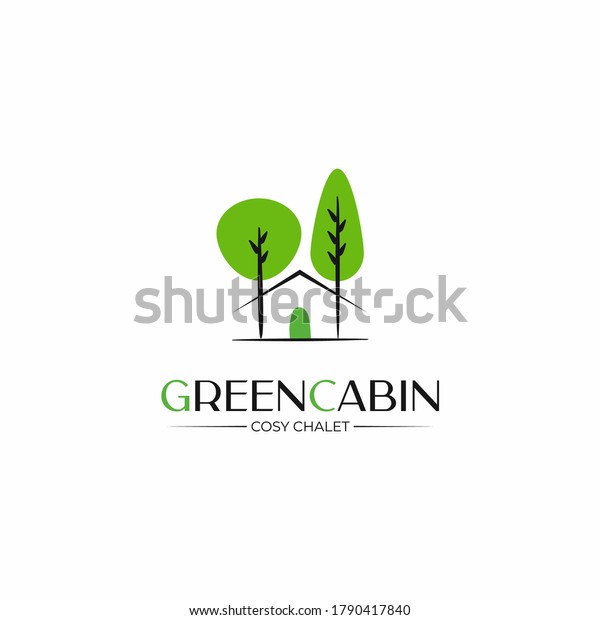 Green Cabin Vector Logo Template Design Stock Vector (Royalty Free ...