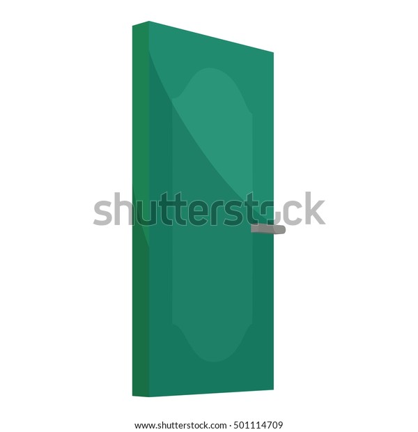 Green Cabinet Door Icon Cartoon Illustration Stock Vector (Royalty Free ...