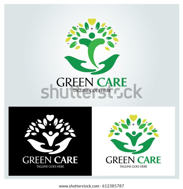 Green Care Logo Design Template Vector Stock Vector (Royalty Free ...