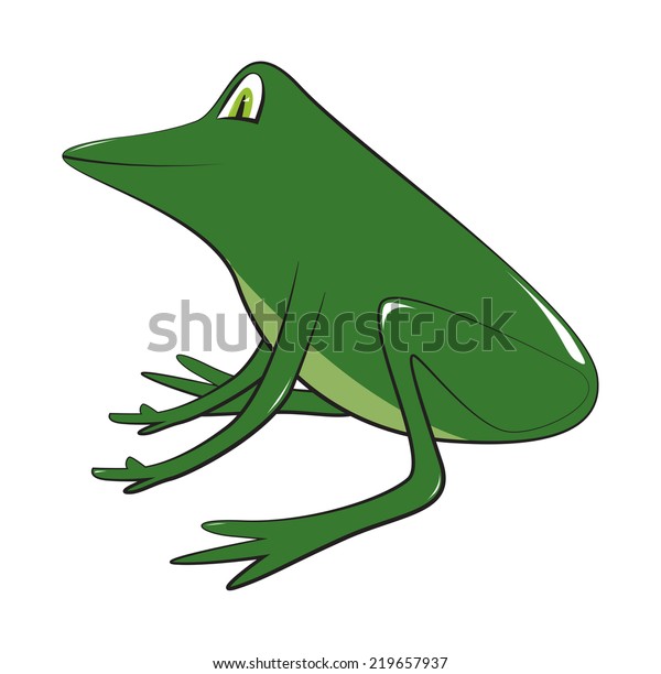Green Cartoon Frog Profile Simple Vector Stock Vector (Royalty Free ...