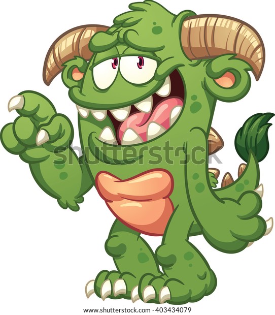 Green Cartoon Monster Vector Clip Art Stock Vector (Royalty Free) 403434079