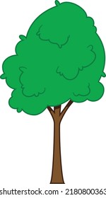 Green Cartoon Tree Vector Illustration Stock Vector (Royalty Free ...