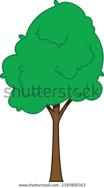 Green Cartoon Tree Vector Illustration Stock Vector (Royalty Free ...