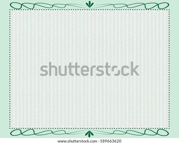 Green Certificate Design Creative Blank Illustration Stock Vector ...