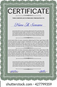 Green Certificate Diploma Template Border Frame Stock Vector (Royalty ...
