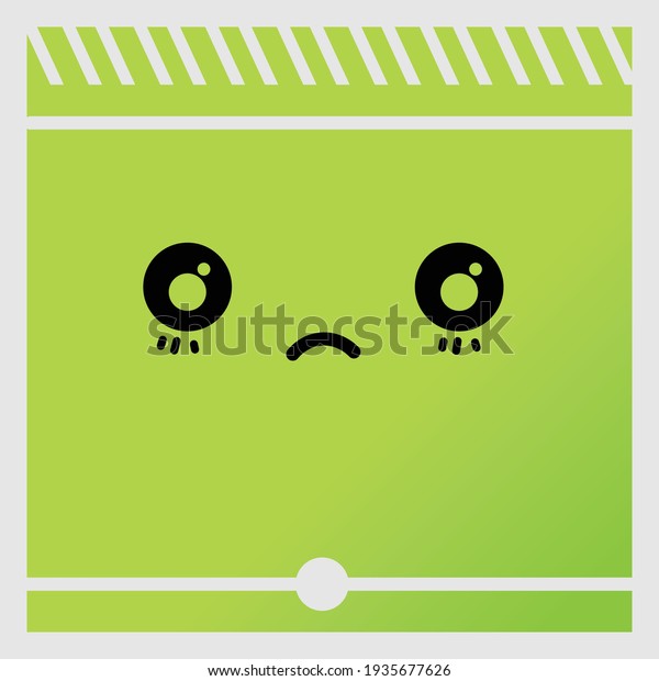 Green Character Design Cute Expressions Stock Vector (Royalty Free ...