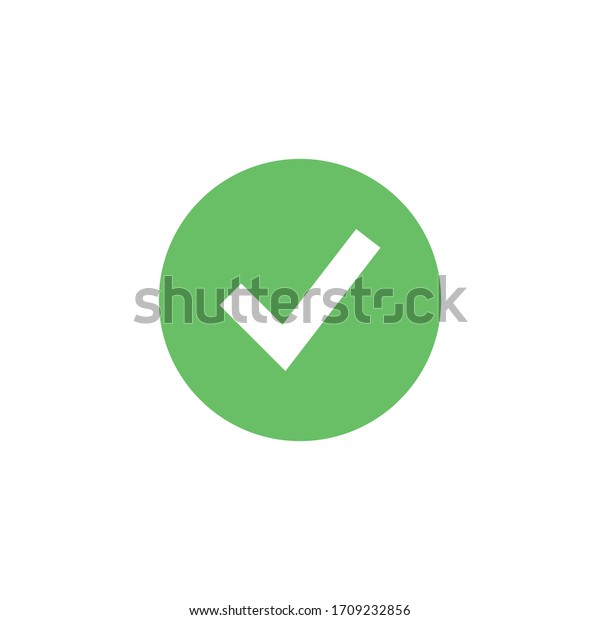 Green Check Box On Green Circle Stock Vector (Royalty Free) 1709232856 ...