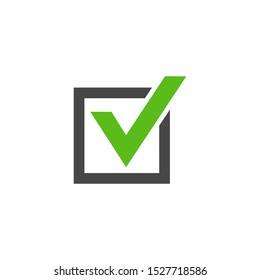 Green Check Mark Black Box Isolated Stock Vector (Royalty Free ...