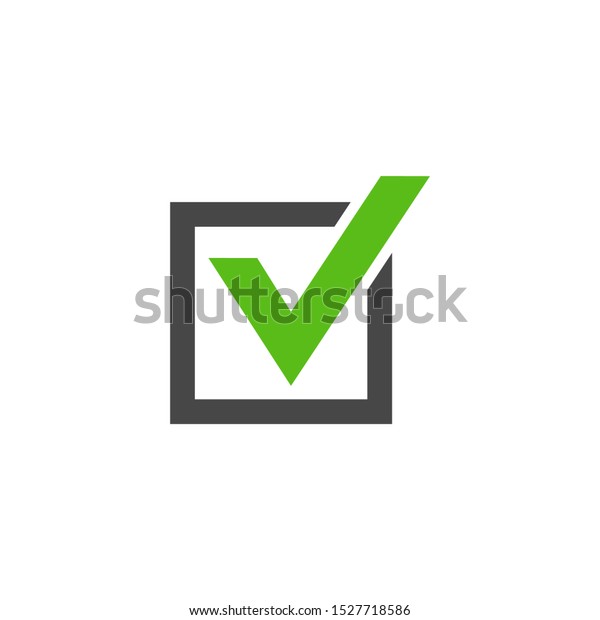 Green Check Mark Black Box Isolated Stock Vector (Royalty Free ...