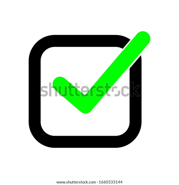 Green Check Mark Black Check Box Stock Vector (Royalty Free) 1660333144