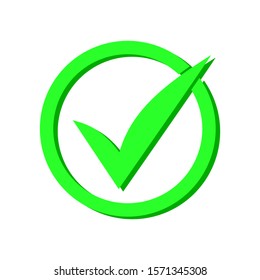 Green Check Mark Green Circle Check Stock Vector (Royalty Free) 1571345308