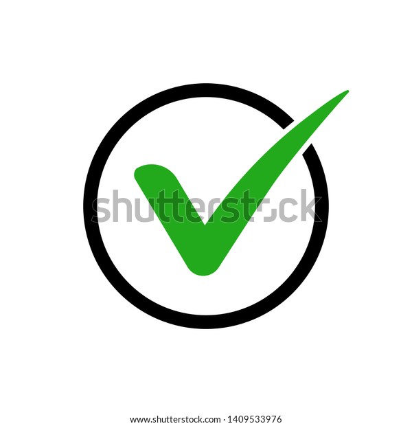 Icono de marca verde en un círculo negro. Símbolo de marca en color ...