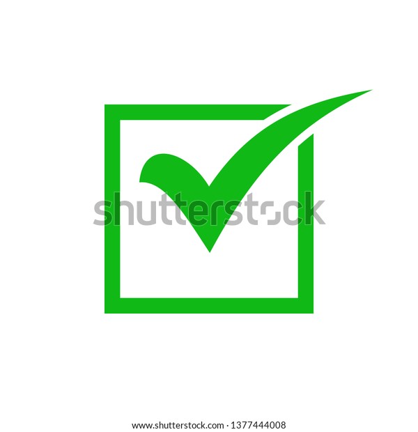 Green Check Mark Icon Box Check Stock Vector (Royalty Free) 1377444008 ...
