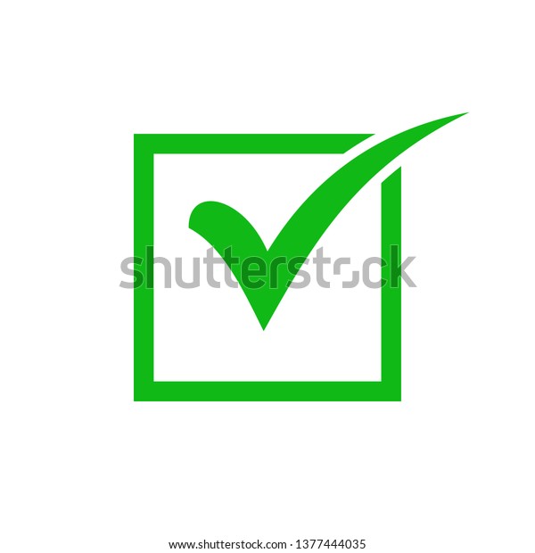 Green Check Mark Icon Box Check Stock Vector (Royalty Free) 1377444035 ...