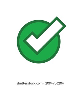 Green Check Mark Icon Inside Circle Stock Vector (Royalty Free ...