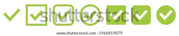 Green Check Mark Icon Set Circle Stock Vector (Royalty Free) 1966819879 ...