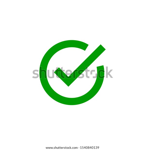 Icono de marca de verificación verde. Símbolo de marca en color verde ...