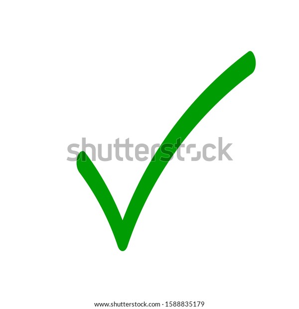 Green check mark icon. Tick symbol in green color, vector illustration ...