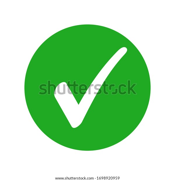 Green check mark icon. Tick symbol in green color, vector illustration ...