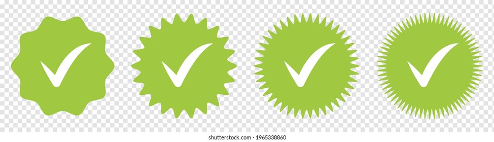 Green Check Mark Icons Set Profile Stock Vector (Royalty Free ...