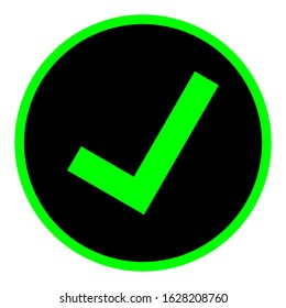 Green Check Mark On Black Circle Stock Vector (Royalty Free) 1628208760 ...