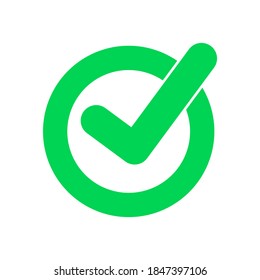 Green Check Mark On Green Circle Stock Vector (Royalty Free) 1847397106 ...