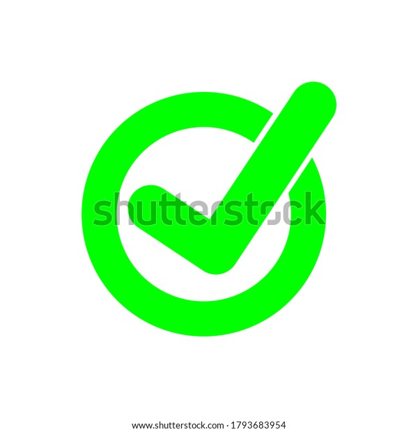 Green Check Mark On Green Circle Stock Vector (Royalty Free) 1793683954 ...