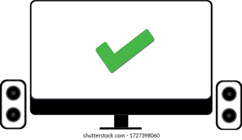 Green Check Mark On Pc Monitor: เวกเตอร์สต็อก (ปลอดค่าลิขสิทธิ์ ...
