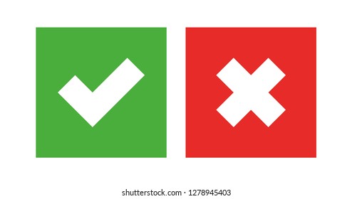Green Check Mark Red Cross Vector Stock Vector (Royalty Free ...