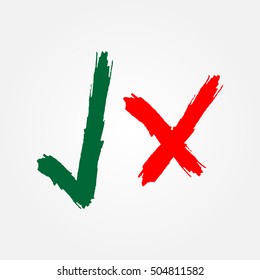 Green Check Mark Red Cross Sign 스톡 벡터(로열티 프리) 504811582 | Shutterstock
