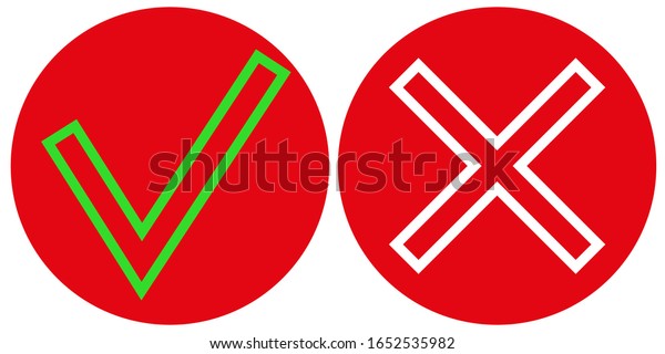 Green Check Mark Red Cross On Stock Vector (Royalty Free) 1652535982 ...