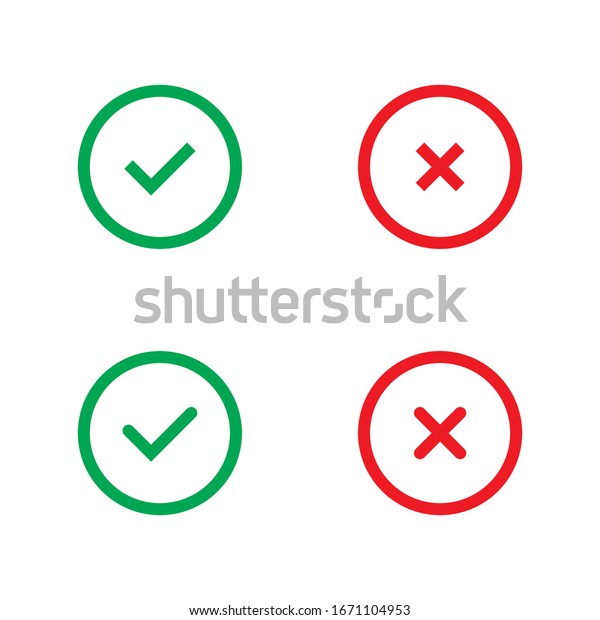 Stock vektor „Green Check Mark Red Cross Two“ (bez autorských poplatků ...