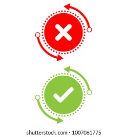 Green Check Mark Red X Mark Stock Vector (Royalty Free) 1007061775 ...