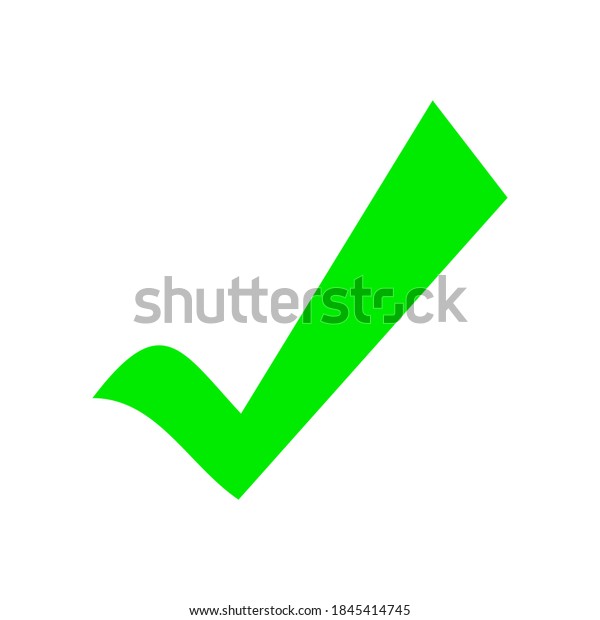 Green Check Mark Sign Hand Drawn Stock Vector (Royalty Free) 1845414745 ...