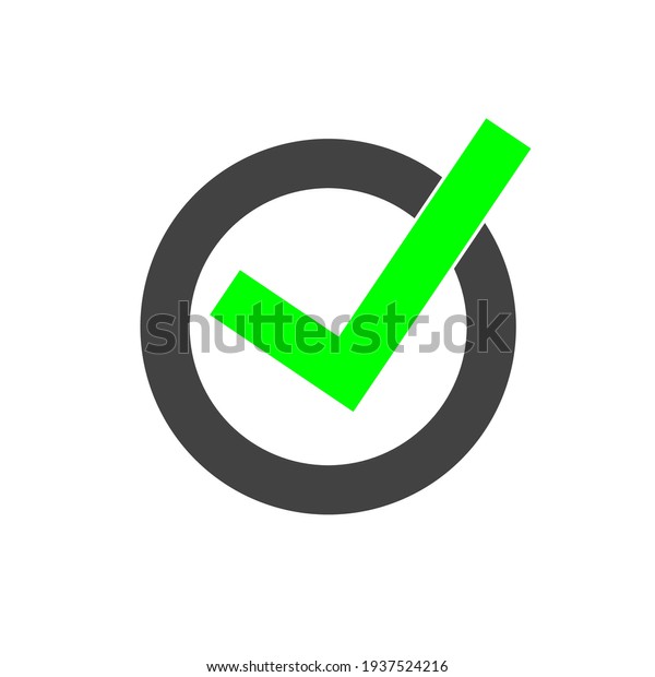Green Check Mark Sign On Black Stock Vector (Royalty Free) 1937524216 ...